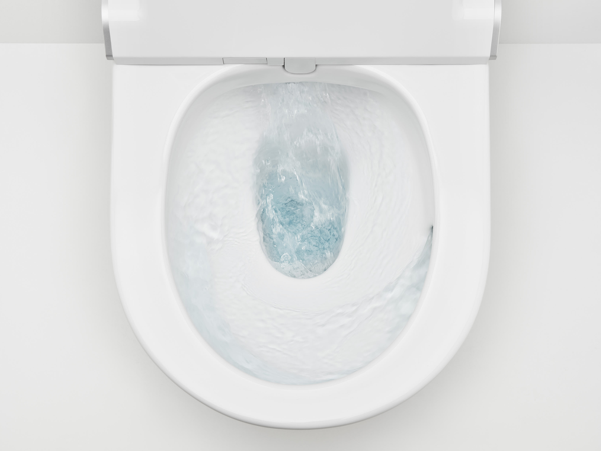 Vitreous china Rimless wall-hung smart toilet with integrated tank ...