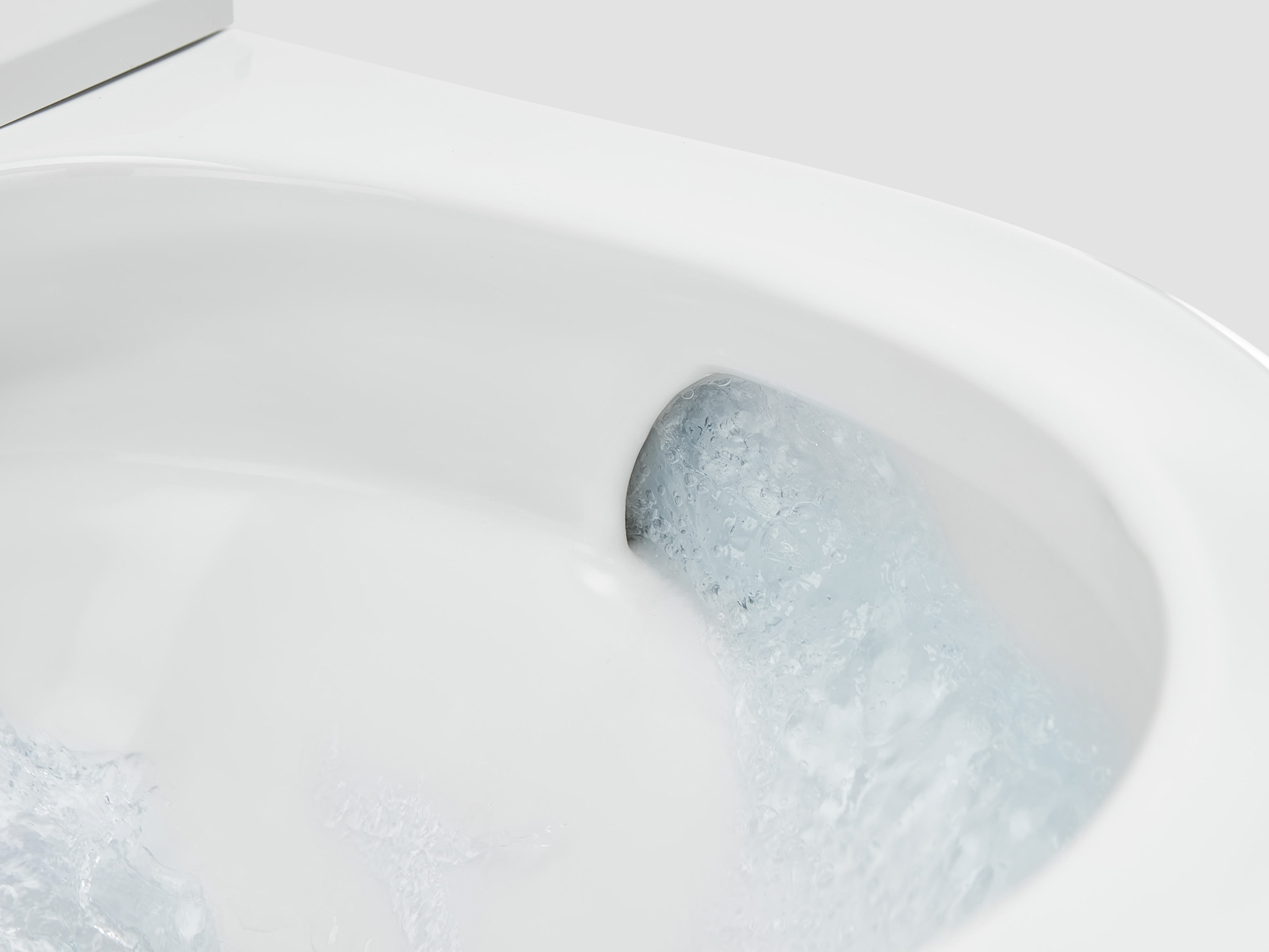 Vitreous china Rimless wall-hung smart toilet with integrated tank ...